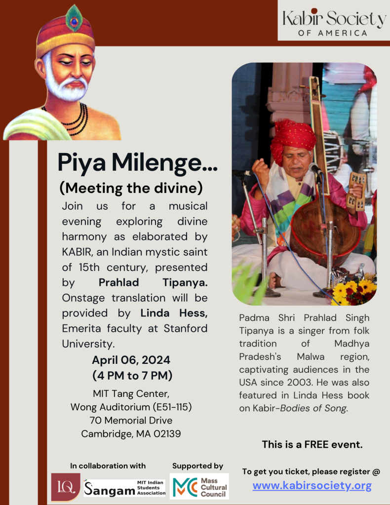 Piya Milenge…(Meeting the divine) – Kabir Society of America
